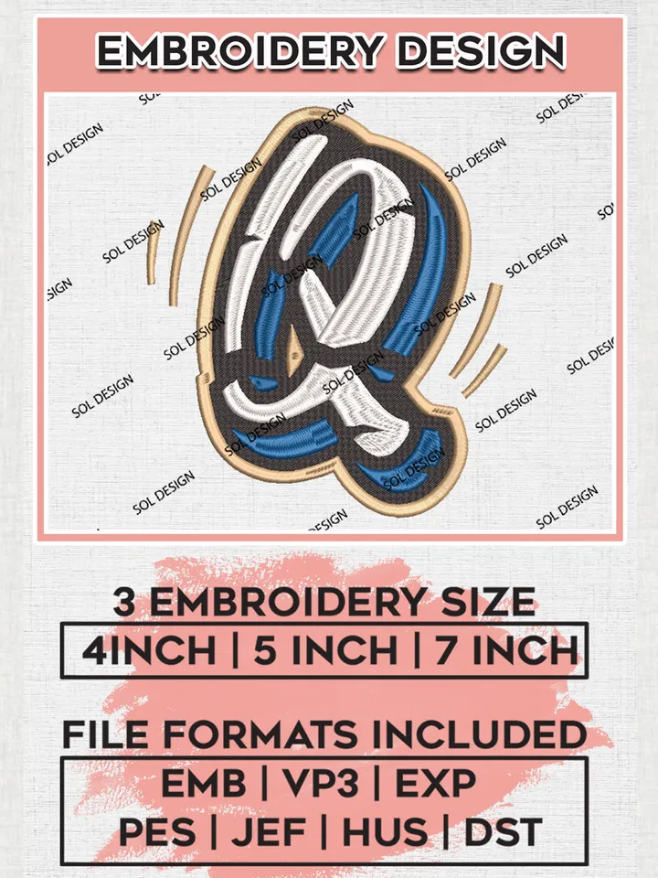 MiLB Rancho Cucamonga Quakes Embroidery Design Files, MiLB Rancho ...