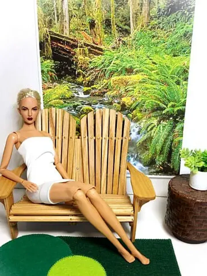 Woodeen bench for doll 1/6 size. $72.00 | Buy online with delivery