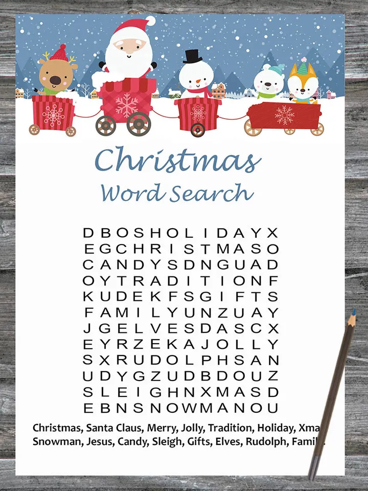 Christmas party games,Christmas Word Search Game Printable,Santa claus ...
