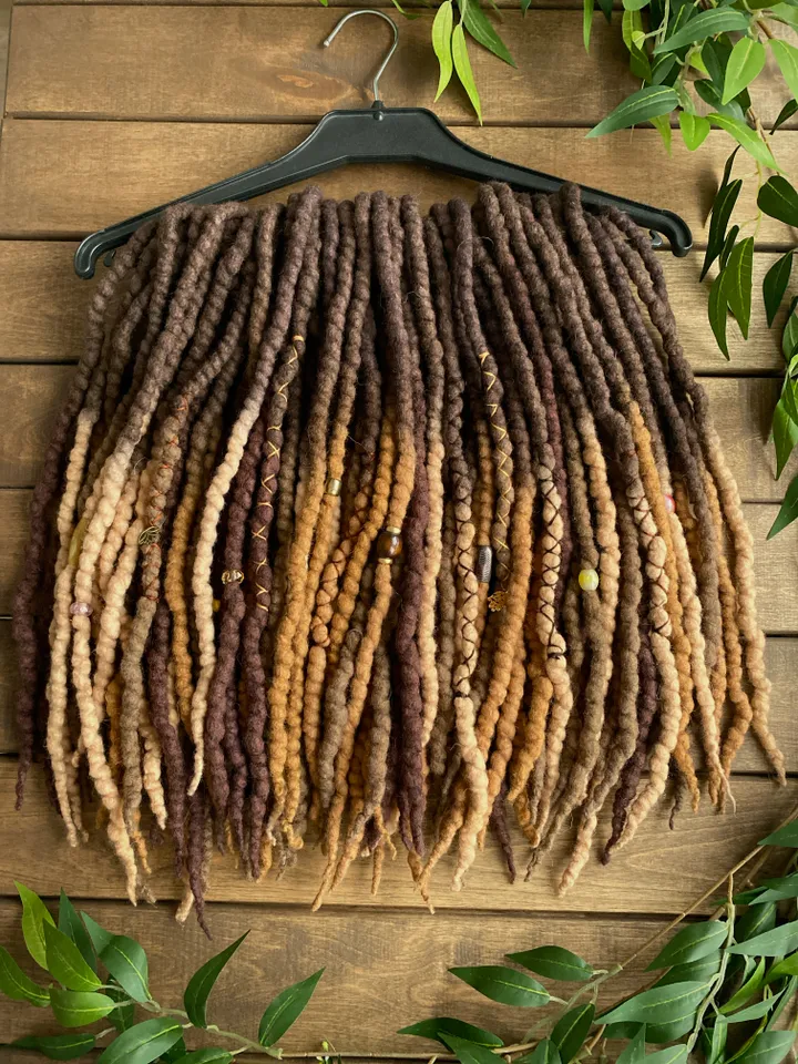 Brown to autumn colorful ombre Wool De dreadlocks Ready to Ship $290.00 ...