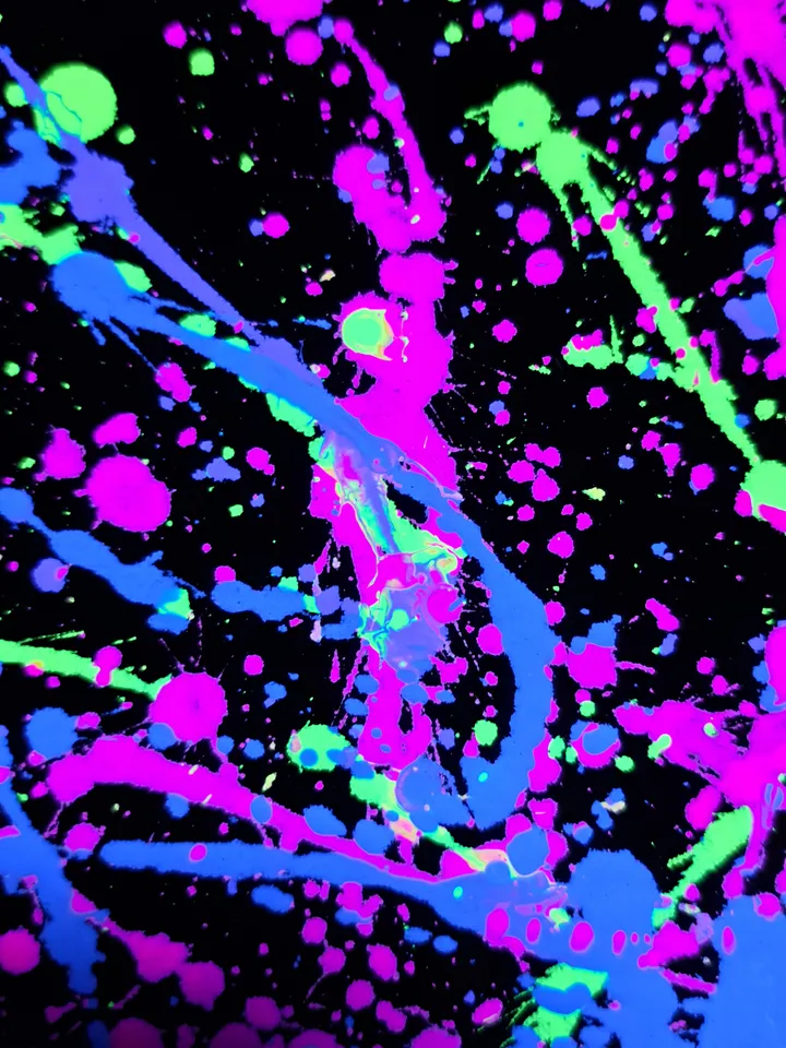 "Night Berlin" neon splash oil painting on canvas fluorescent art ...