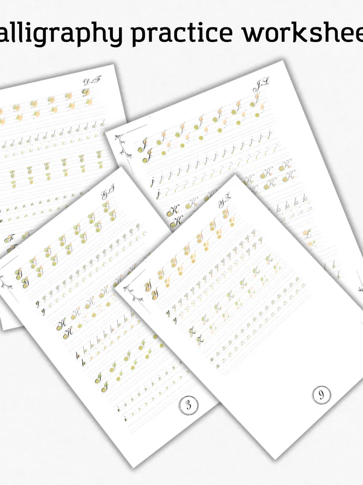 Modern Copperplate Script Worksheet Printable, Calligraphy Practice ...