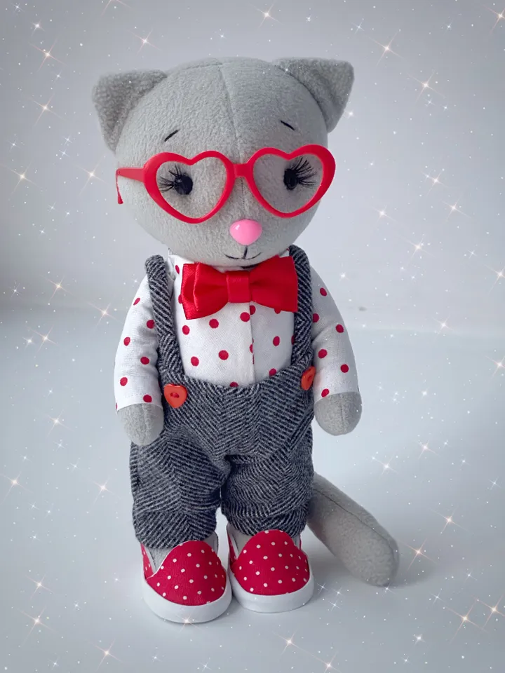 Soft plush couple cats dolls. Memory Lovey toy. Handmade Valentine doll ...