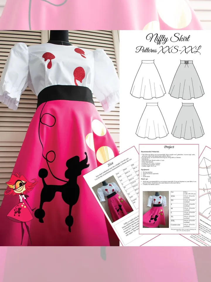 Niffty Skirt Hazbin Hotel Sewing Pattern $4.00 | Buy online with delivery