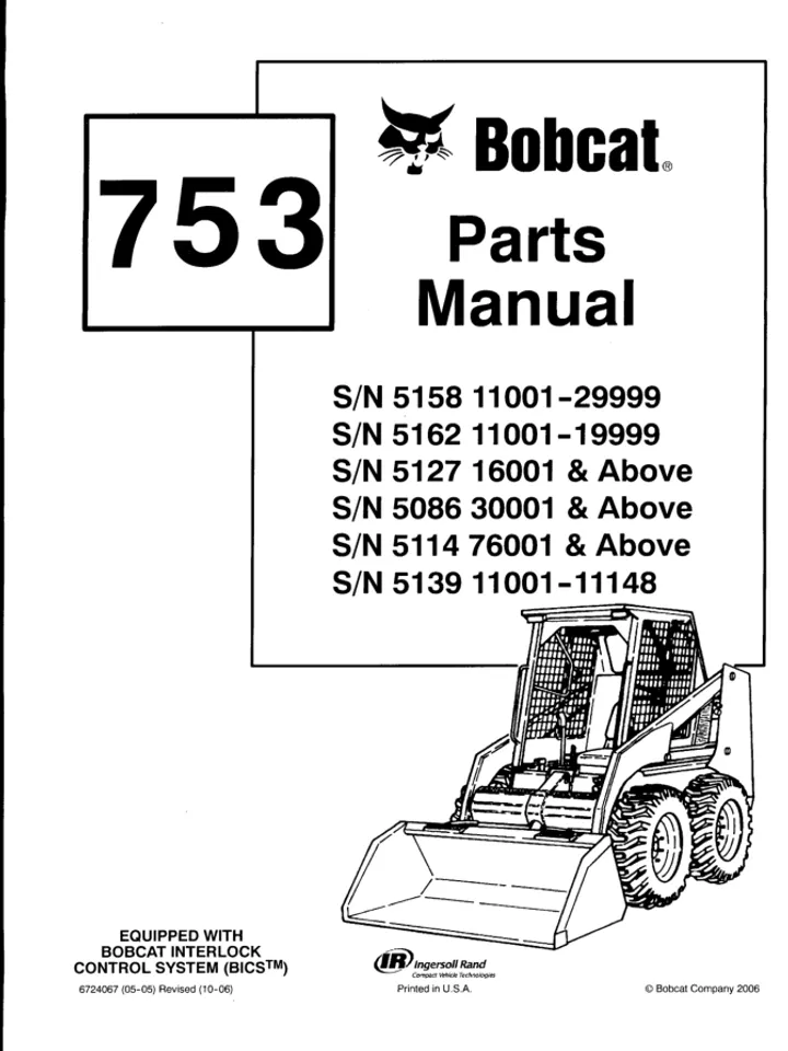Bobcat 753 Skid Steer Loader Parts Catalog Manual Diagrams List $16.99 | Buy online with delivery