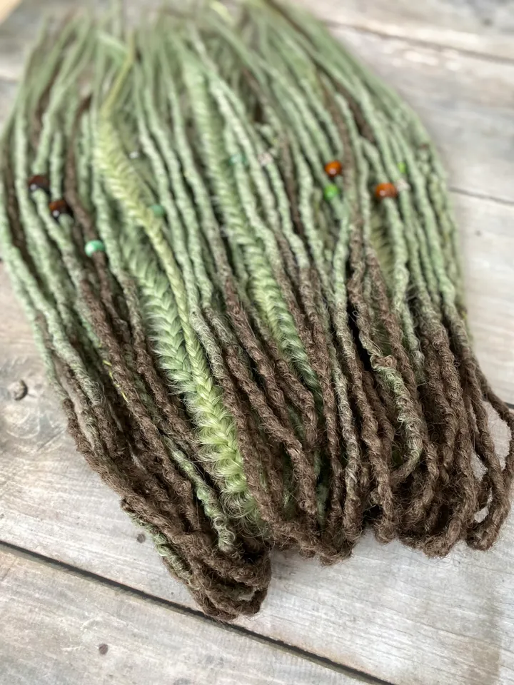 Brown to Forest green ombre De dreads Synthetic dreadlock extensions ...