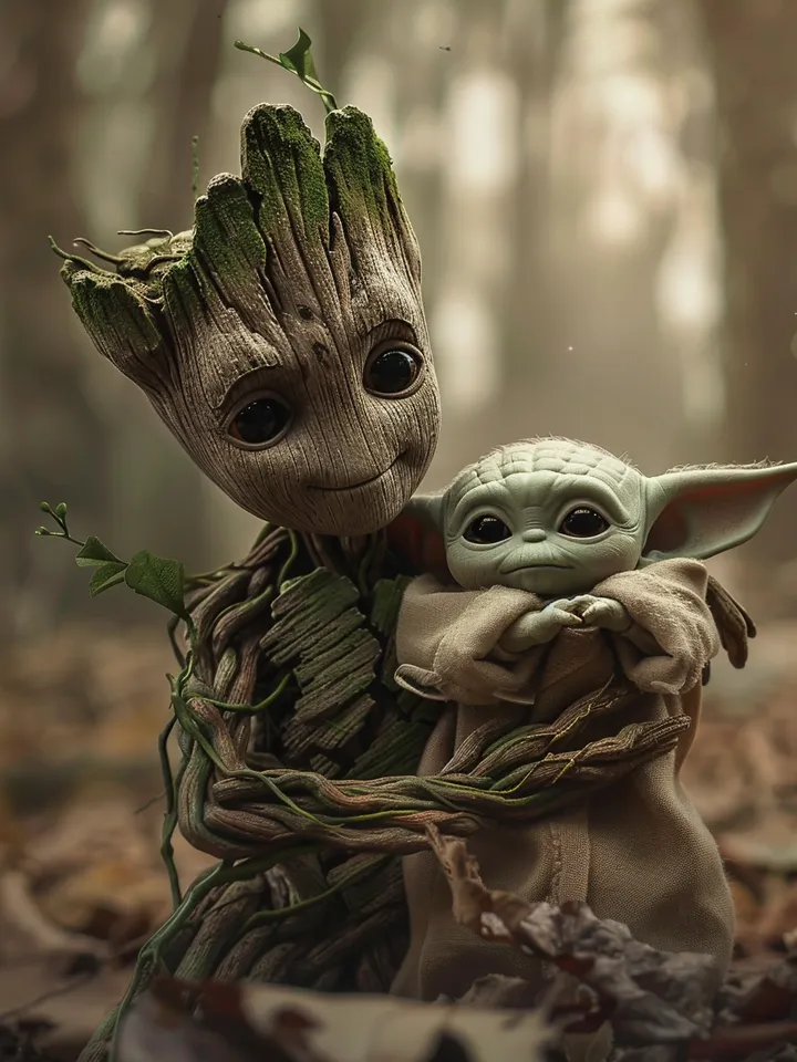 Set of 6 Baby Groot, Baby Yoda, Rocket, and Chewbacca Postcards ...