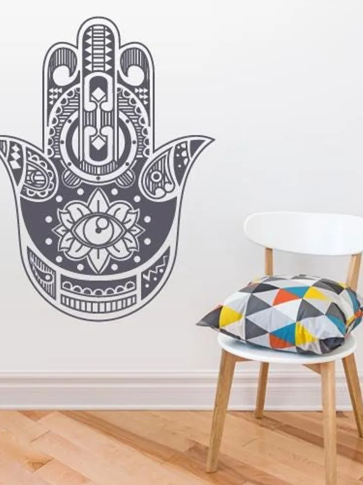 Hamsa hand Wall decal Yoga Hindu Sticker z2631 $23.99 | Buy online with ...