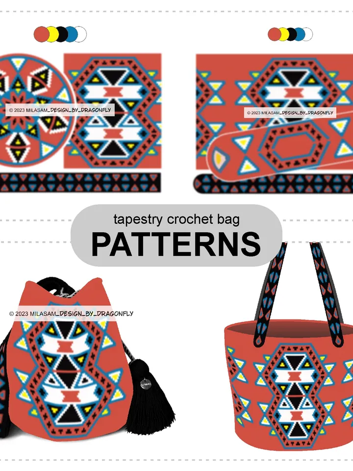 Crochet Bag Pattern, Wayuu Mochila Bag, Crochet Tote Bag, Beach Bag ...