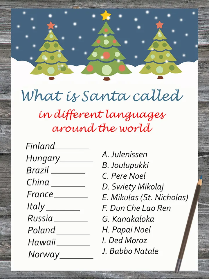 Christmas party games,Christmas Around the World Game Printable ...