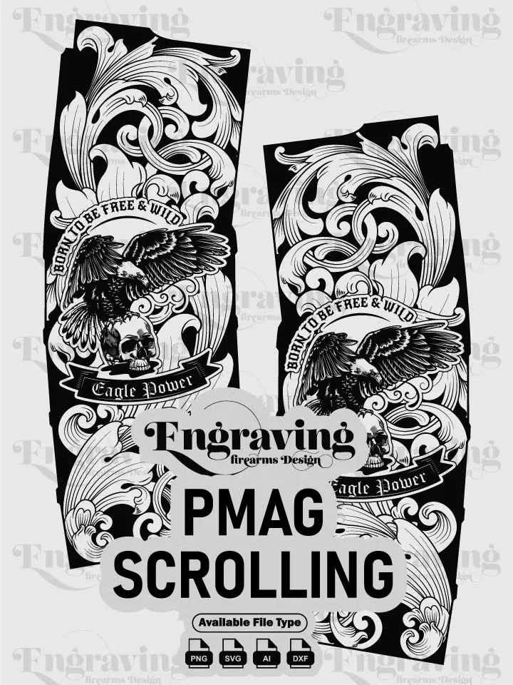 PMAG SCROLLING Engraving Design | Vector File Bundle for Laser ...
