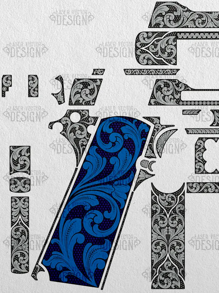 VECTOR DESIGN Colt 1911 Gold Cup Trophy Scrollwork