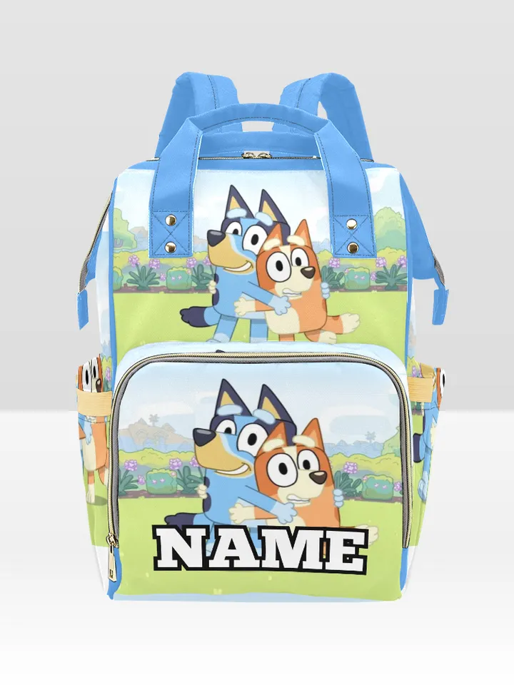 Custom NAME Bluey Diaper Bag Backpack $83.00 | Buy online with delivery