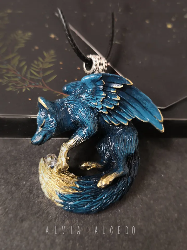 Fantasy dark sky fox pendant $59.00 | Buy online with delivery
