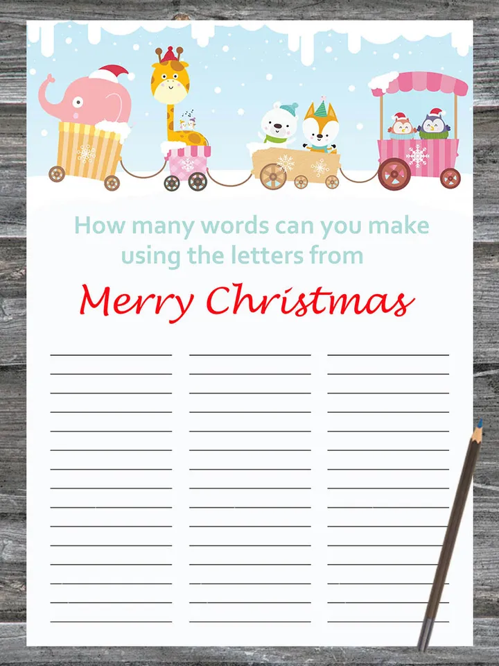 Christmas party games,How Many Words Can You Make From Merry Christmas ...