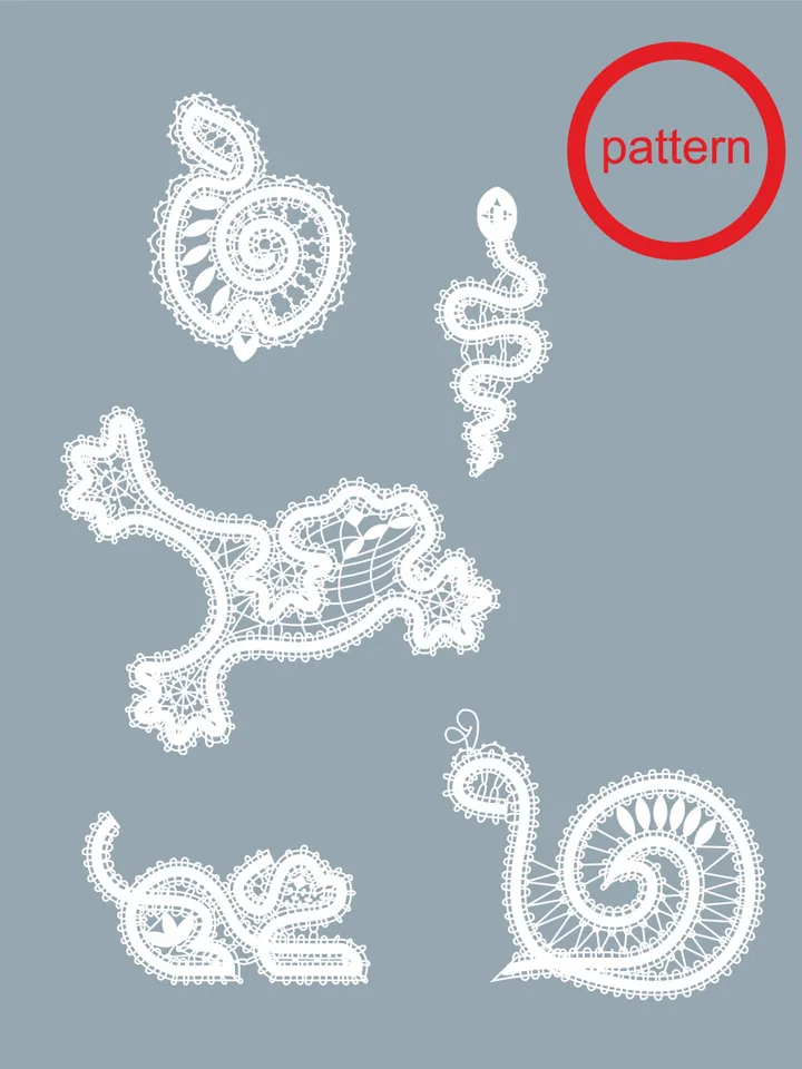 Bobbin lace pattern Souvenir #1 Bundle 5 Printable PDF patterns $5.00 ...