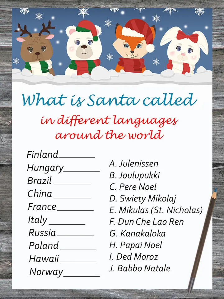 Christmas party games,Christmas Around the World Game Printable,Winter ...