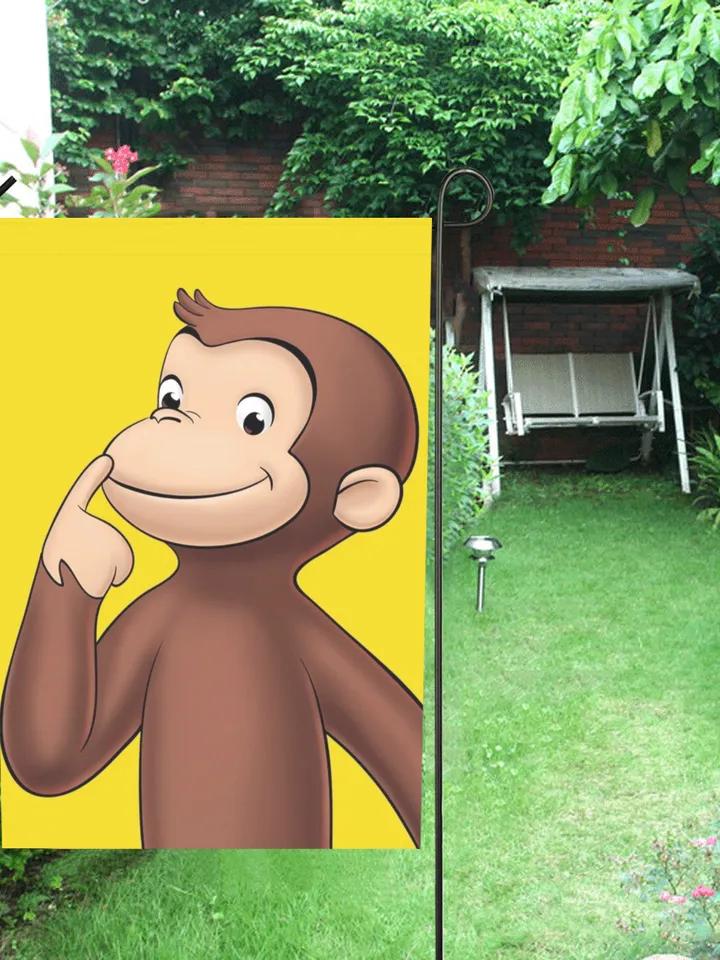 Curious George Monkey Garden Flag