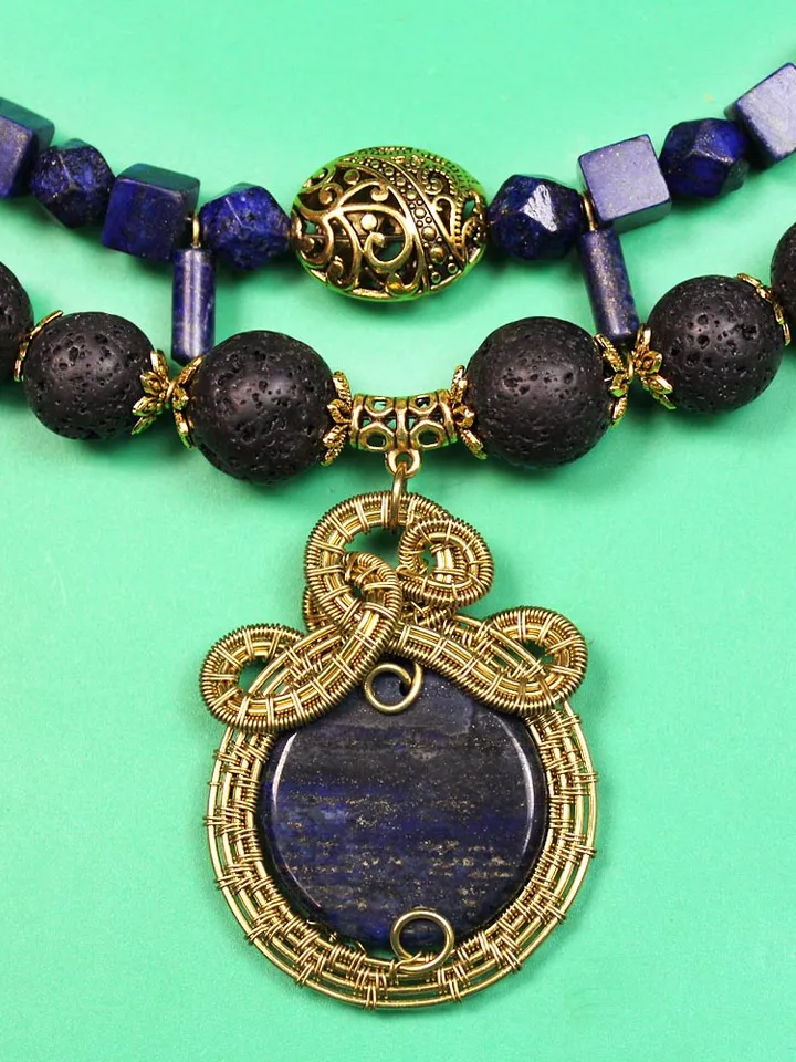 Handmade necklace made of natural stones $110.00 | Buy online with delivery