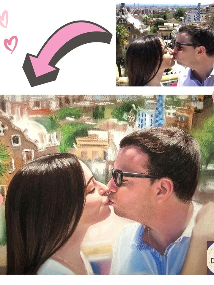 Custom couples portrait real Painting couple portrait Couple portrait painting personalised ...