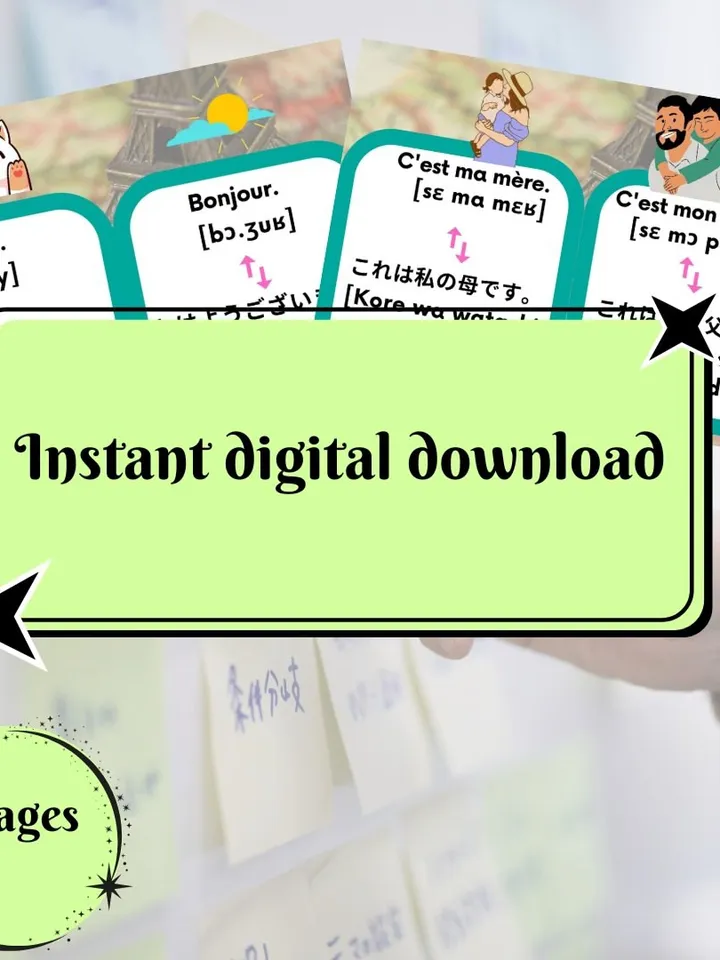 Basic French-Japanese flashcards for learning French and Japanese $5.00 ...