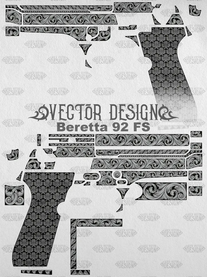 VECTOR DESIGN Beretta 92 FS Scrollwork $100.00 | Buy online with delivery
