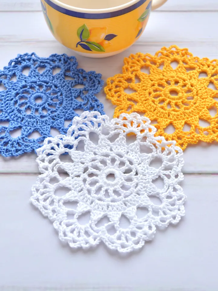 Crochet Coasters Pattern, Spring coasters, Gift for mom, Beginner ...