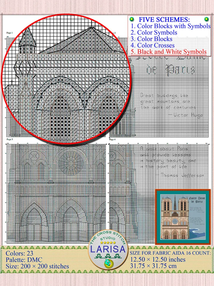 Notre-Dame Cross Stitch Pattern | Notre-Dame de Paris
