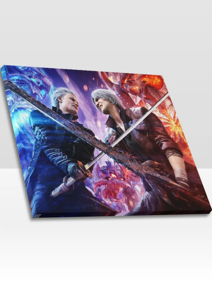 Dante vs Vergil Devil May Cry Frame Canvas Print, Wall Art Home Decor ...
