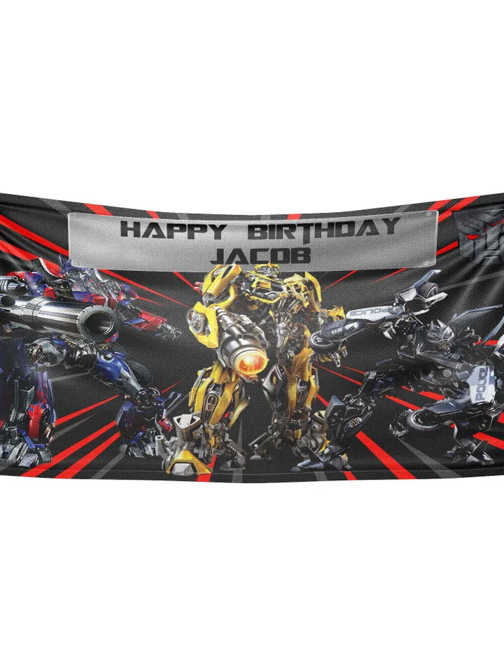 Transformers Birthday Banner Personalized Party Name Backdrop ...
