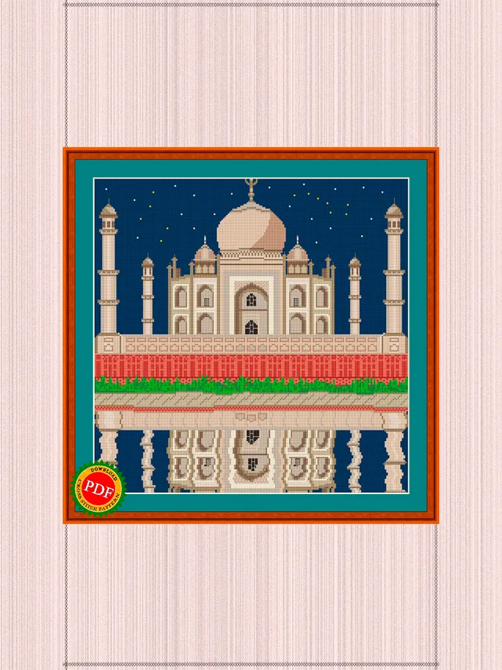 Taj Mahal Cross Stitch Pattern | Crown of the Palaces $6.00 | Buy ...