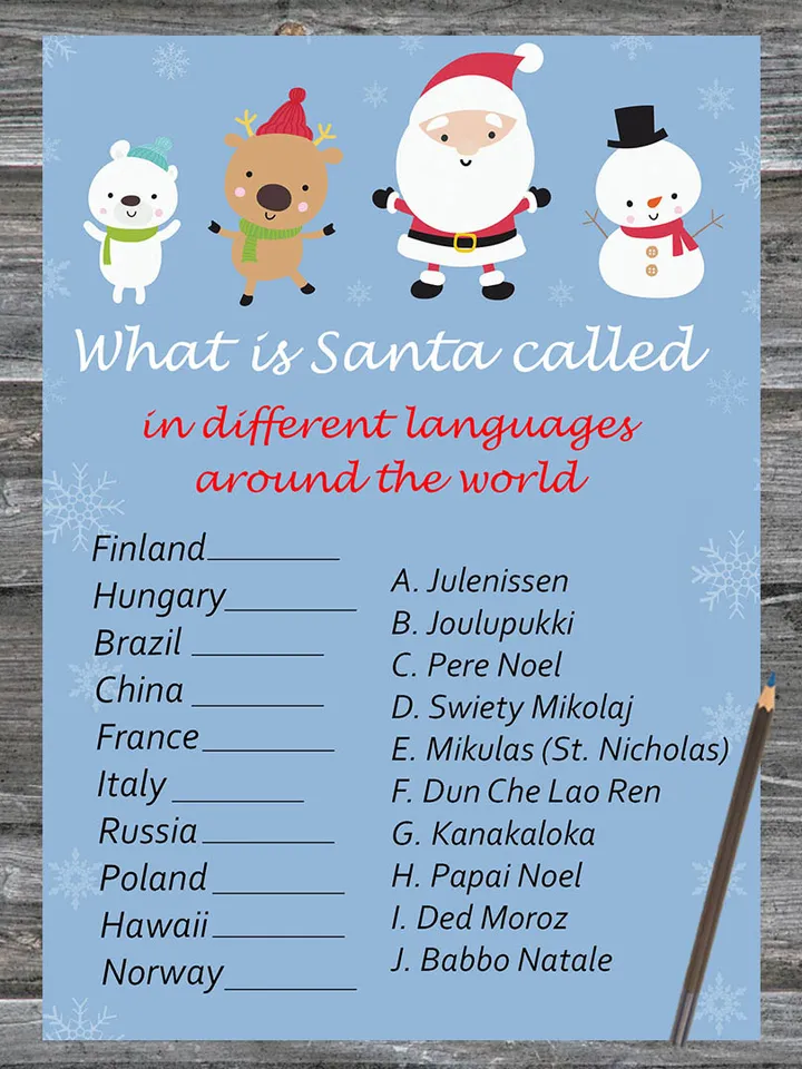 Christmas party games,Christmas Around the World Game Printable,Happy ...