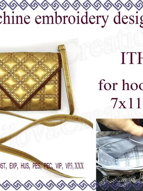 Base Wallet Machine embroidery designs In the Hoop purse, phone case ...