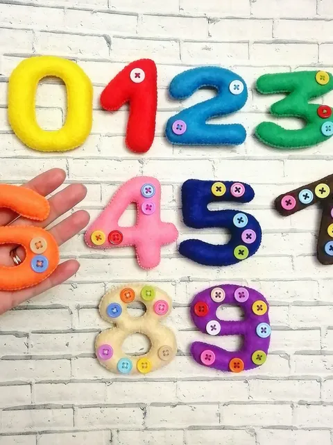 Felt Numbers Set 0-9 Handmade Multicolor Small Felt numbers Colorful ...