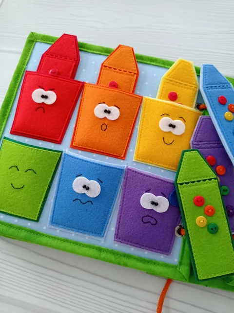 Educational book made of felt and fabric for babies. $153.00 | Buy ...