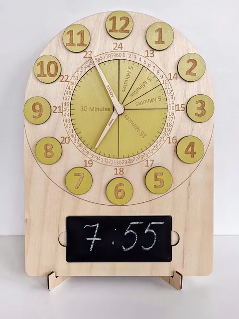 Wooden Magnetic Educational Clock Montessori material $58.80 | Buy ...