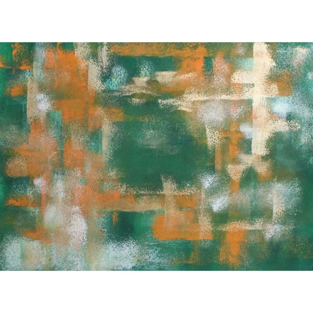 Abstract interior painting original acrylic art green artwork 12" by 16 ...