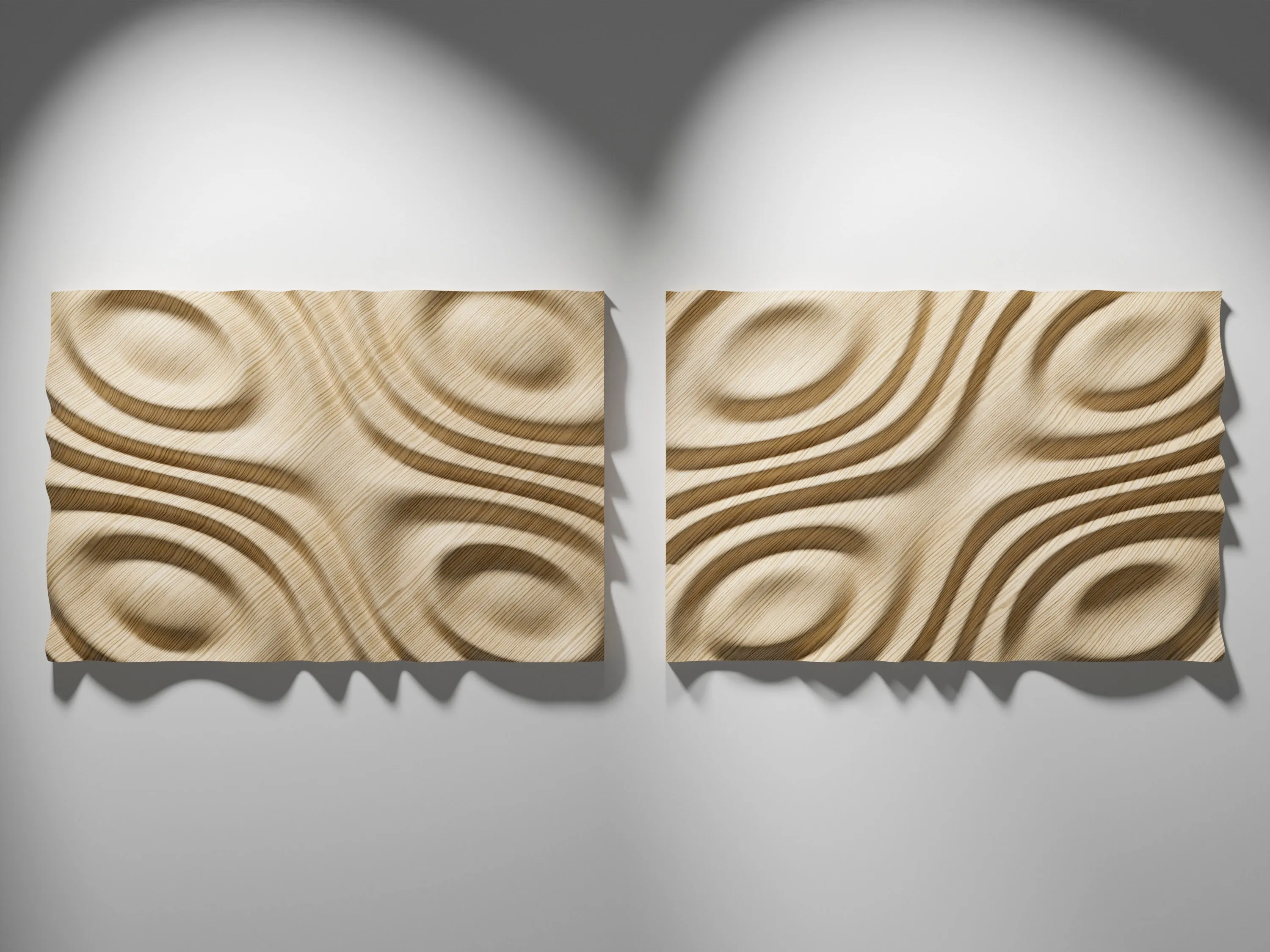 3d STL panel, cnc files for wood carving or 3D print, wavy pattern bas ...