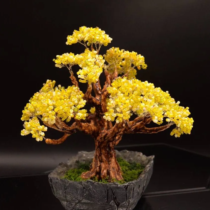 Miniature tree of life handmade yellow $70.00 | Buy online with delivery