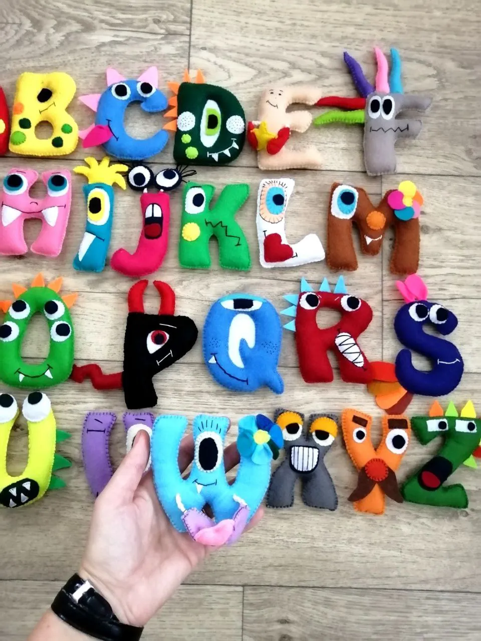 3D English Alphabet for kids A-Z Alphabets plush toy Felt alphabet ABC ...