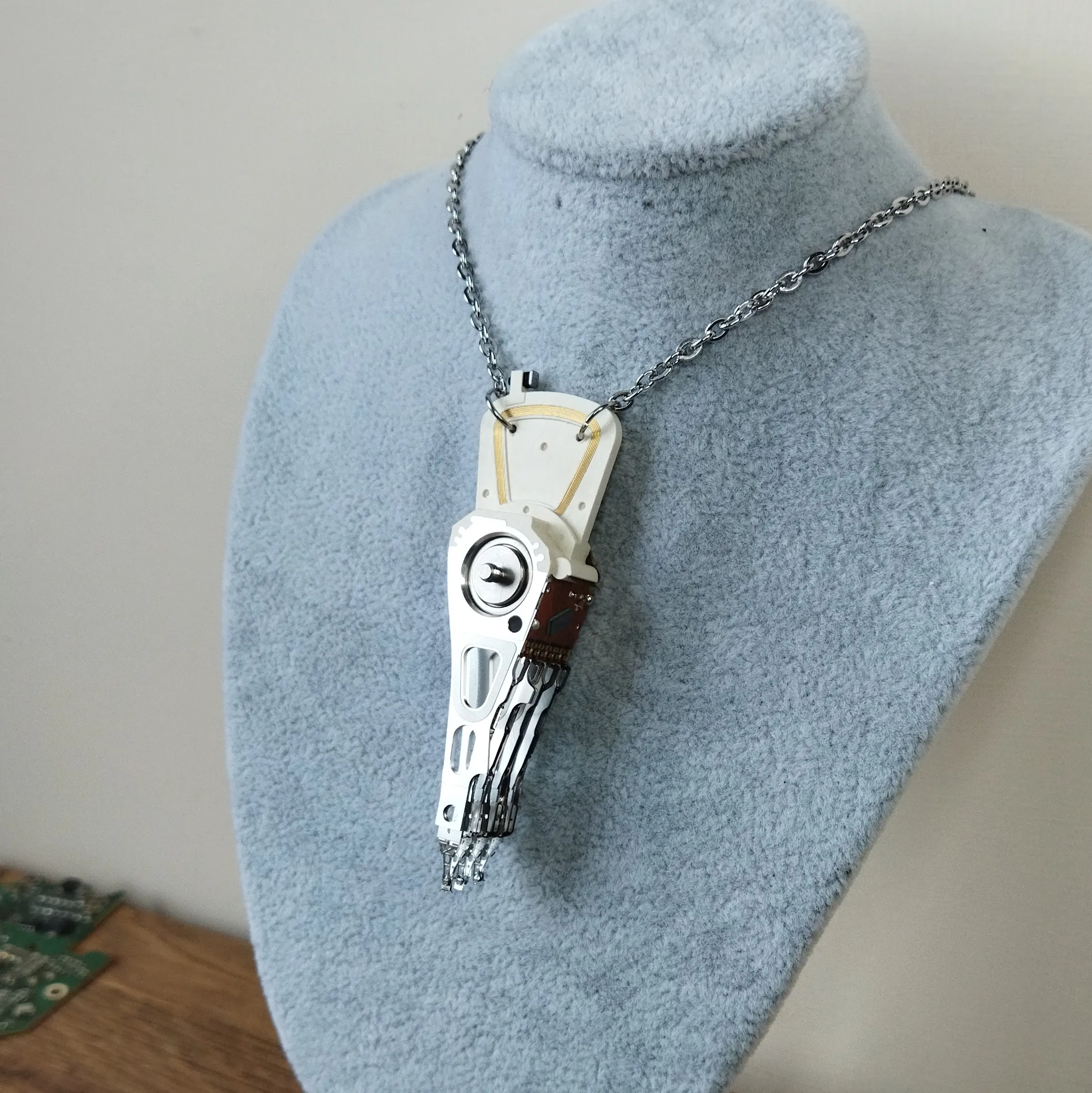 Cyberpunk necklace for him Actuator necklace recycled Cybercore pendant ...