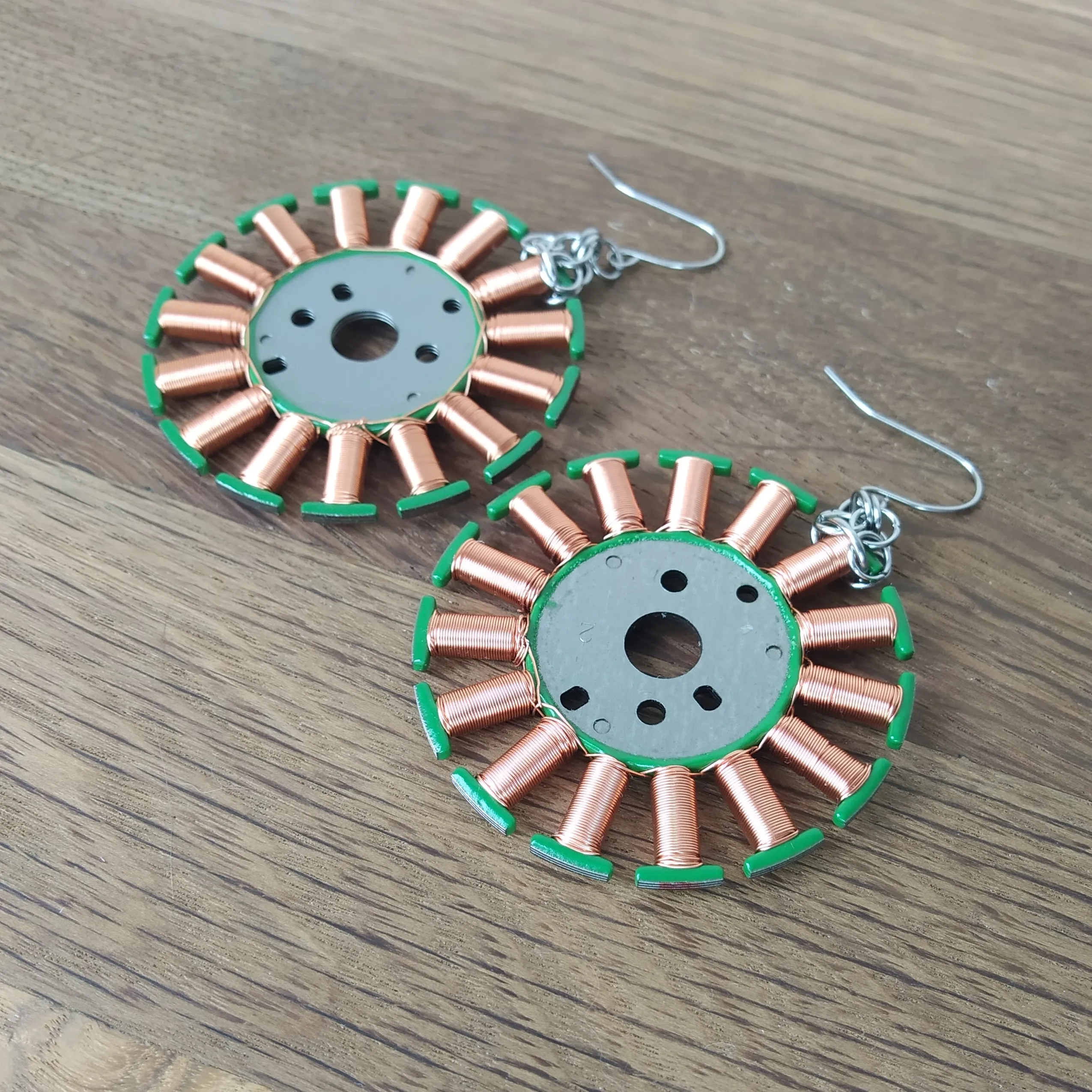 Cyberpunk earrings circle Cybercore jewelry Copper wire wrapped ...