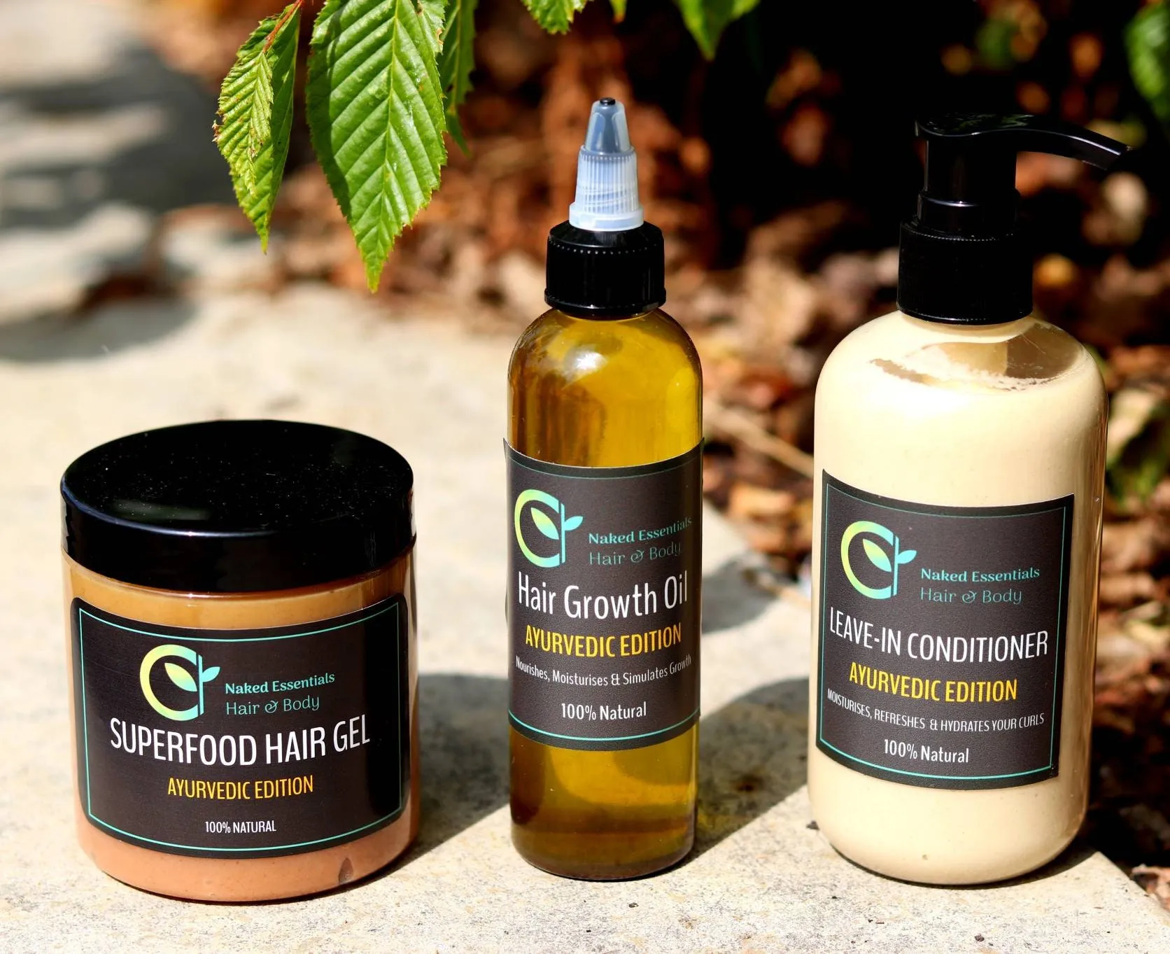 Ayurvedic Hair Product Bundle - Hair growth Oil, Hair Gel, Leave-in ...
