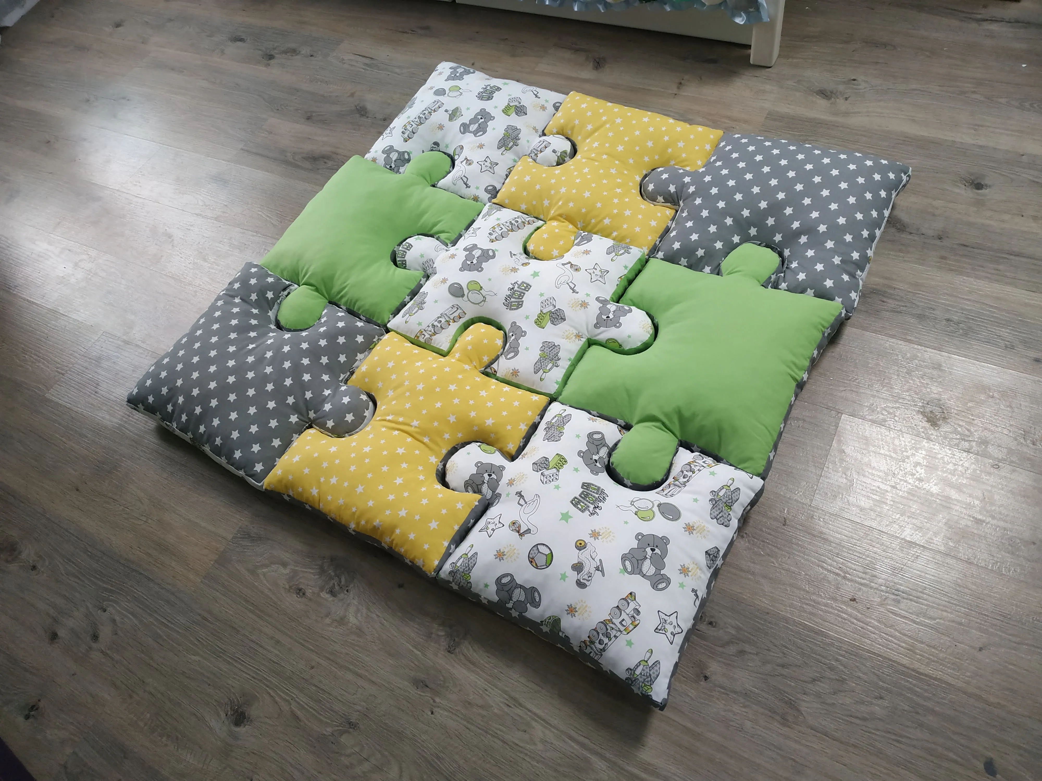 Puzzle baby play mat, baby nursery decor, puzzle pillow play mat,kids ...