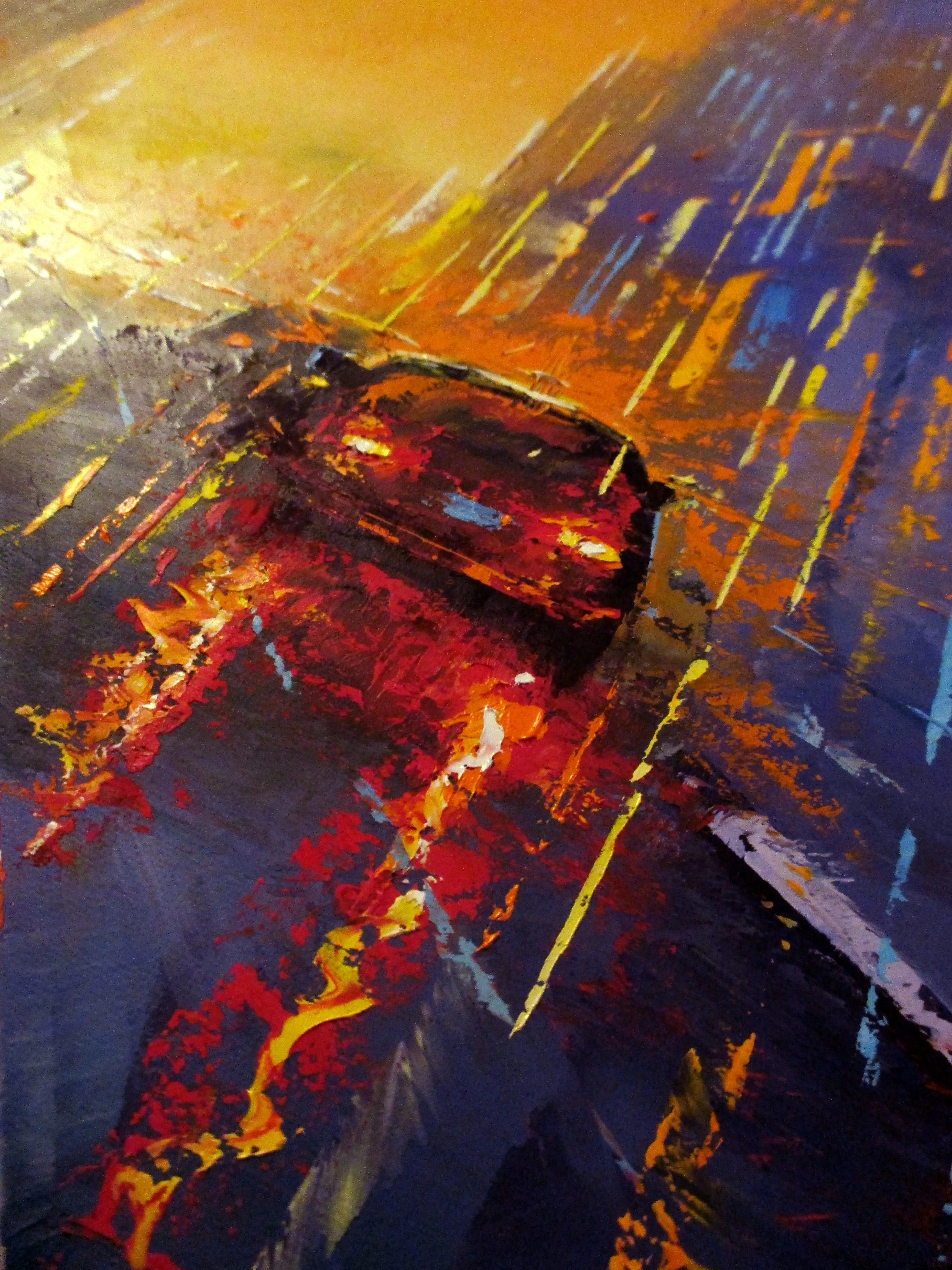 Cyberpunk Painting "NIGHT HORIZON" Original Oil Painiting on Canvas ...