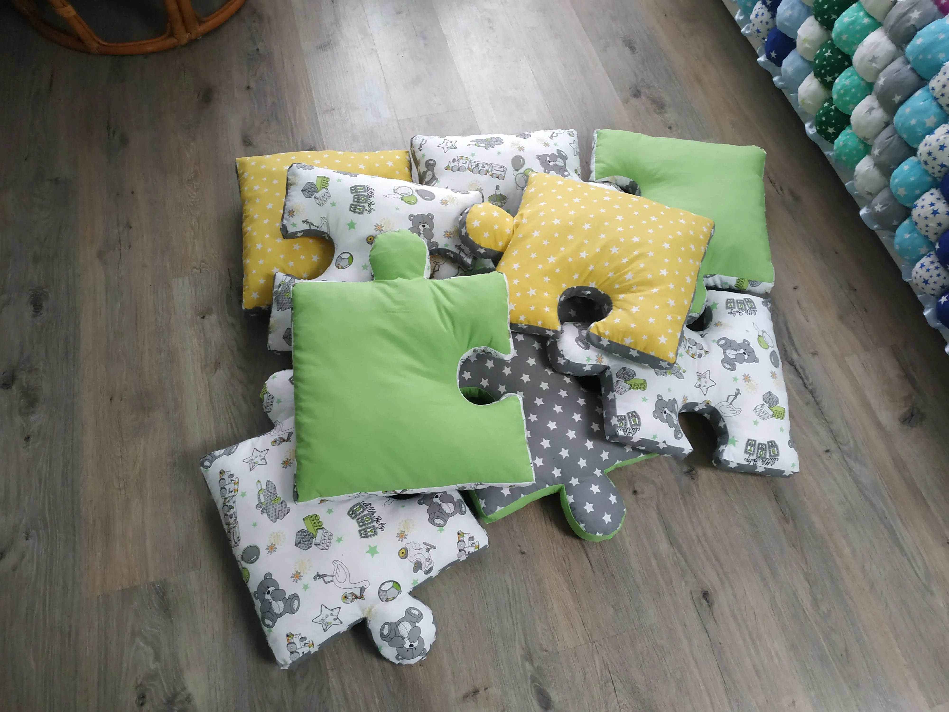 Puzzle baby play mat, baby nursery decor, puzzle pillow play mat,kids ...