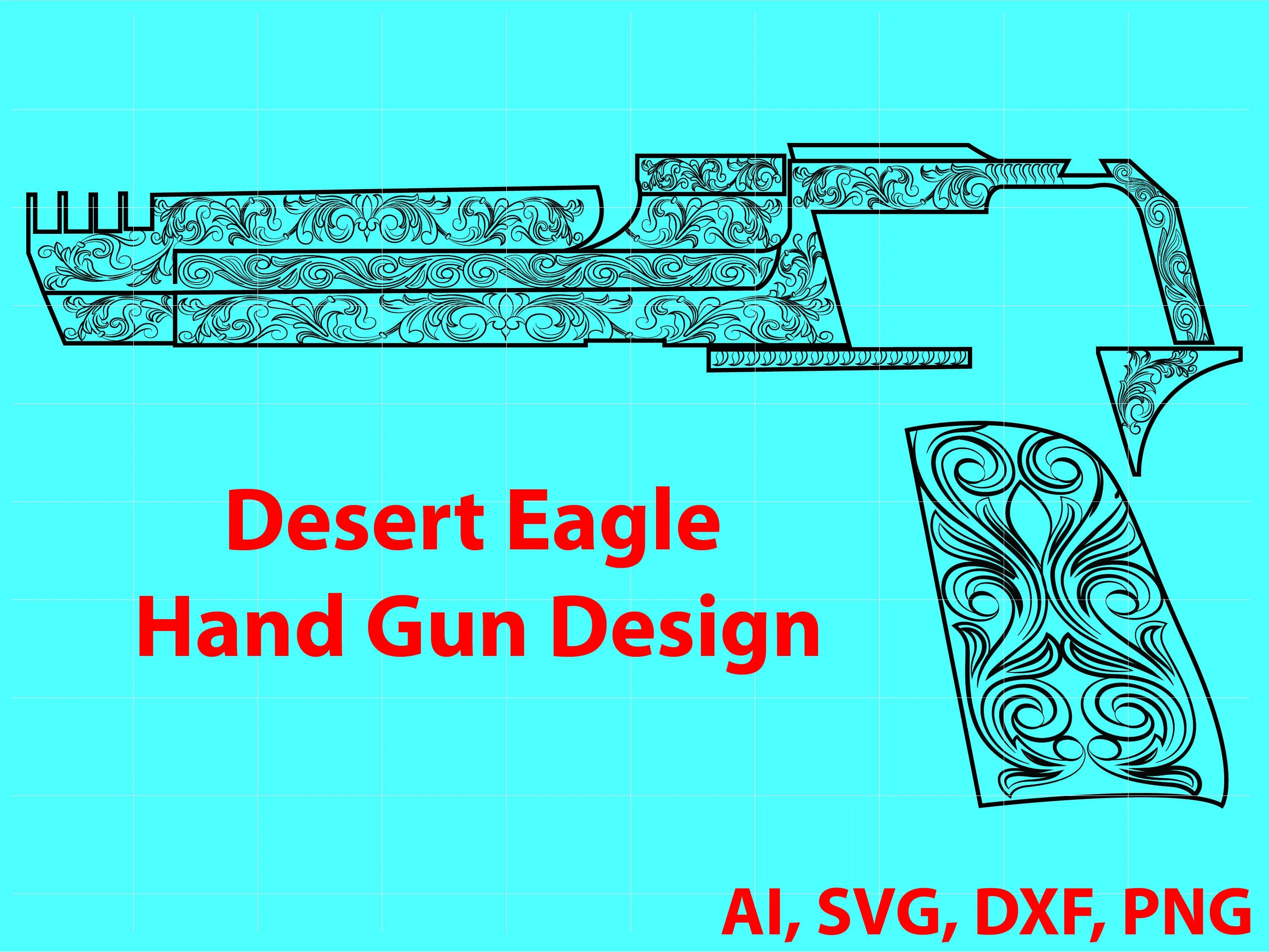 Desert Eagle Hand Gun Design Vector art,SVG, Digital, Vector outline ...