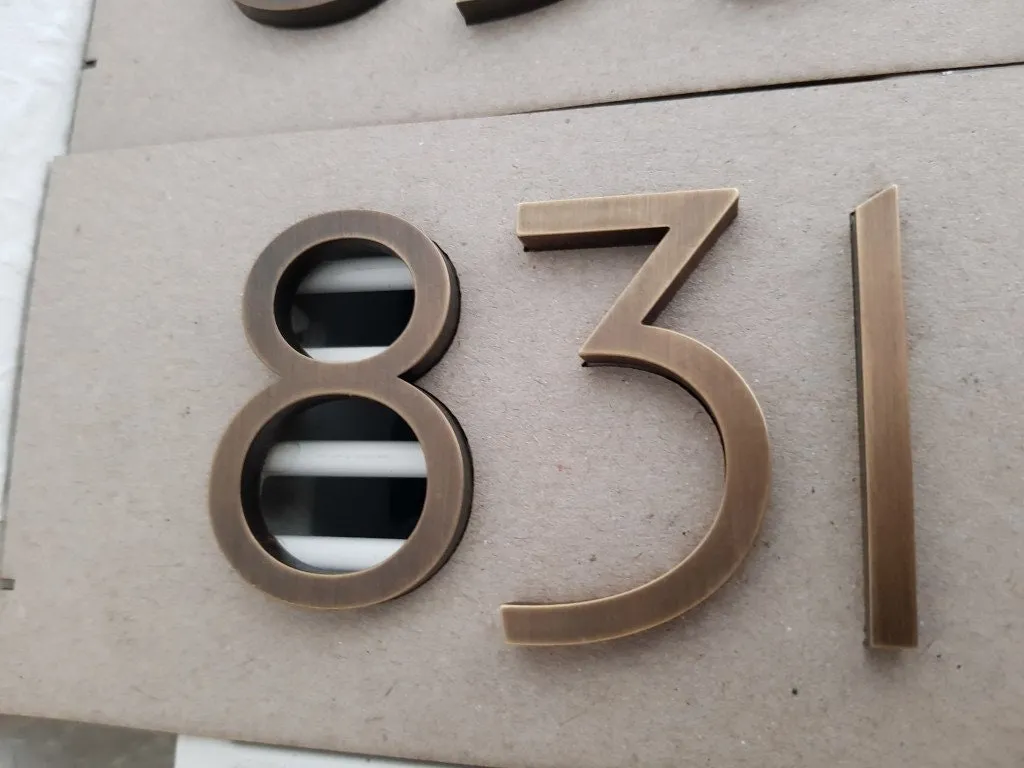 Custom Antique Aged Brass - Laser Cut Brushed Brass Letters/Numbers ...
