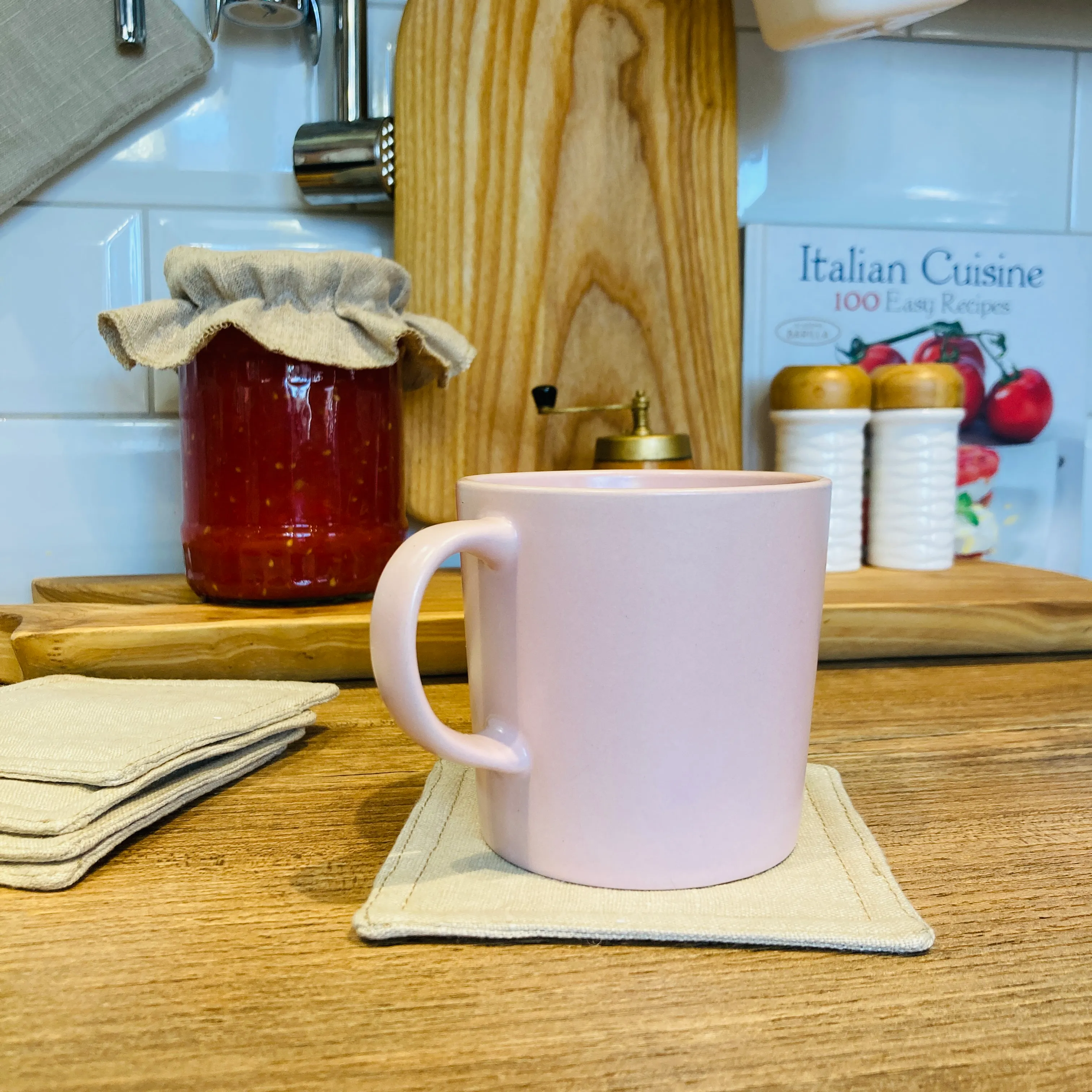 Set of 5 linen coasters $35.00 | Buy online with delivery