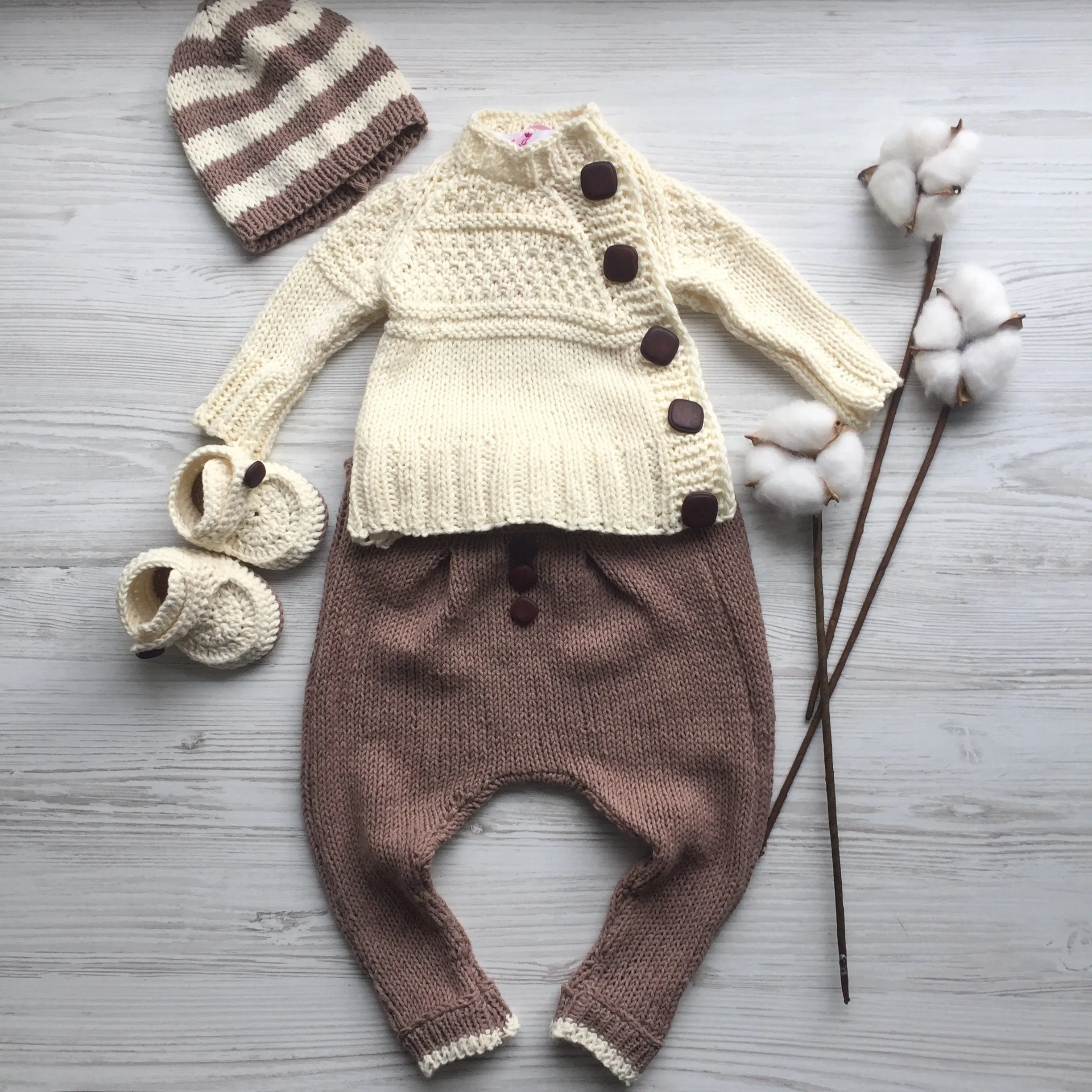 Knitting outfit for baby boy. Take home outfit for baby boy. Newborn ...